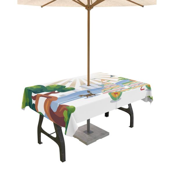 商品名:  City Scenery Outdoor Tablecloth with Umbrella Hole and Zipper, Waterproof Table Cloth Decorative Washable Table Co...