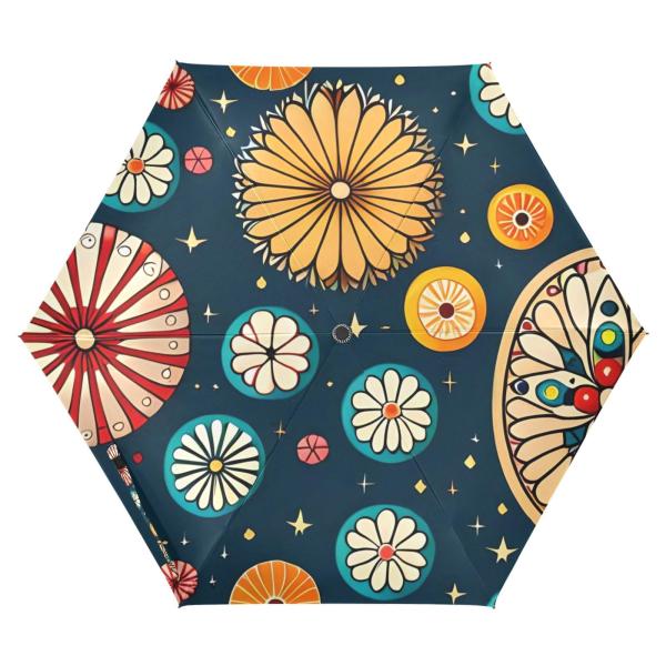 商品名:  ZENWAWA Tribal Floral Pattern Travel Umbrella Auto Open Close, Automatic Umbrellas with Case Pouch for Rain Windpr...