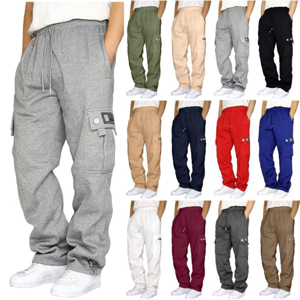 商品名:  Men's Fleece Cargo Sweatpants Drawstring Loose Fit Sweatpants for Men with Pockets,Workout Joggers Hiking Pants fo...