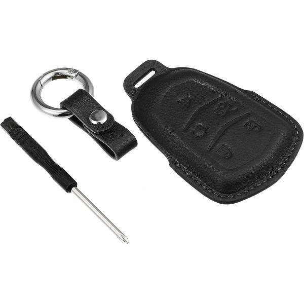 商品名:  Taimmach Faux Leather Smart Key Fob Case Cover Key Fob Shell Protector Keyless with Keychain Black for Cadillac AT...