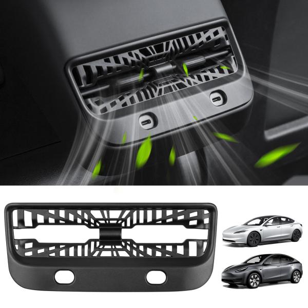 商品名: KUNIST 後部座席用通気口カバー リアシート センターコンソールエアベントトリム Tesla Model 3 &amp; Model Y 2017 2018 2019 2020 2021 2022 2023に対応 アクセサリー...