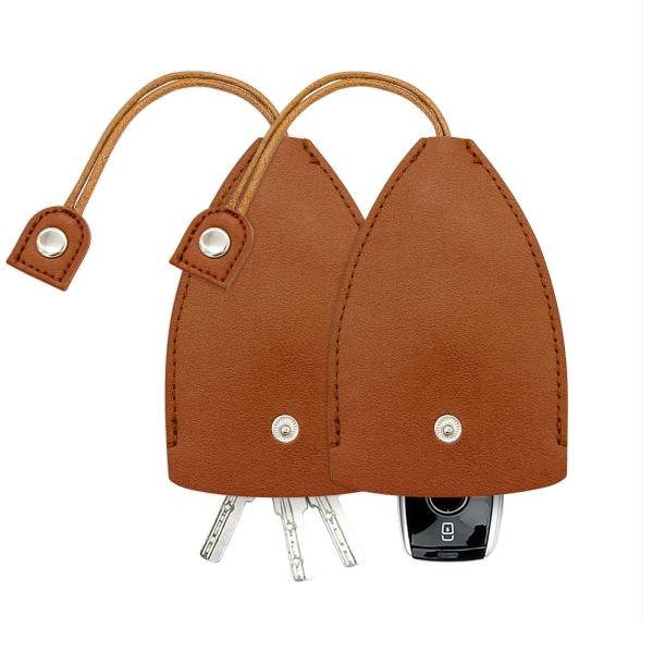 商品名: Moioee 車用キーケース 2個 クリエイティブ プルアウト キー スリーブ キーホルダーバッグ PUレザー 大容量 保護キーホルダーフック (ブラウン/カバーなし) Moioee Car Key Case, 2PCS Crea...