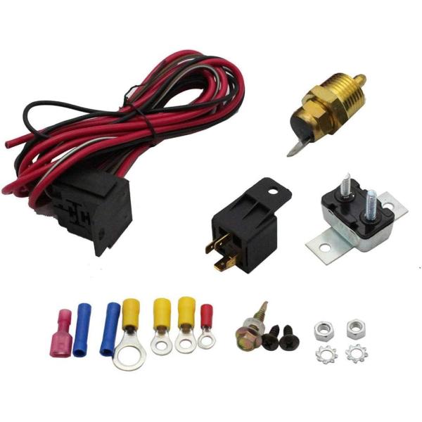 商品名:  1 Set SHLPDFM 3/8" 175~185 Electric Engine Cooling Fan Thermostat Kit 50 Amp Temperature Relay Switch Sensor Wirin...