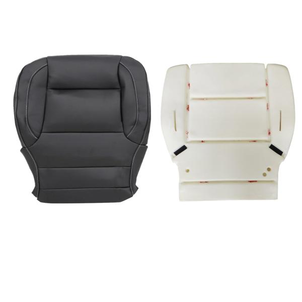 商品名:  SecosAutoparts Driver Side Bottom Non-Perforated Leather Seat Cover and Foam Cushion Black Compatible with Chevy S...