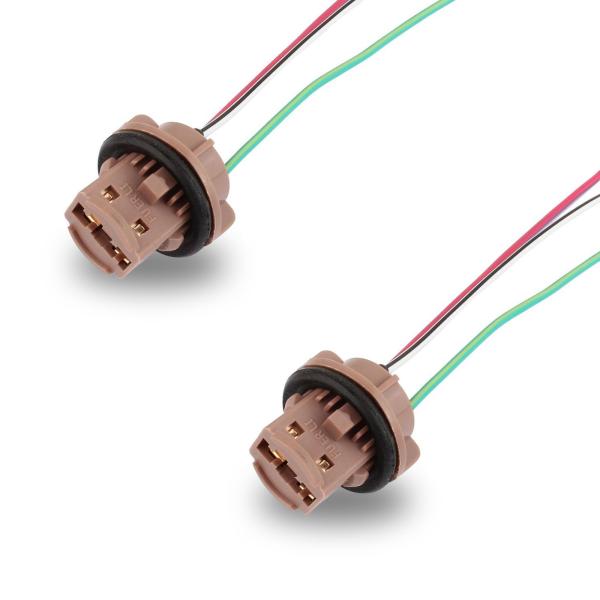 商品名: Fluher 自動車用7443 LEDブレーキライトランプホルダー、ワイヤーハーネス付きプラスチックメスアダプター、バルブソケットピグテールハーネスコネクタ、車用ユニバーサルブレーキライトアクセサリー(マルチカラー) 2個 Flu...