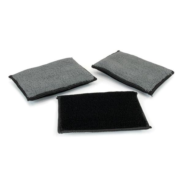 商品名: GLSOWEE 3個 5インチ × 3インチ 車内用スクラブスポンジ マイクロファイバー洗車スポンジ 自動ディテールスクラブパッド 車内クリーニングスポンジ 車の革/プラスチック/ビニール/室内装飾品用 (グレーブラック) 3PC...