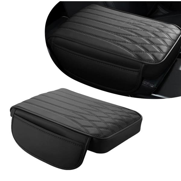 商品名: Sinytuto 車用センターコンソールアームレスト保護カバー ポケット付き 12.59インチ x 8.66インチ x 1.96インチ ソフトレザー 車両アームレストパッド ユニバーサル 自動車装飾 トラック SUV 車用 (ブラ...