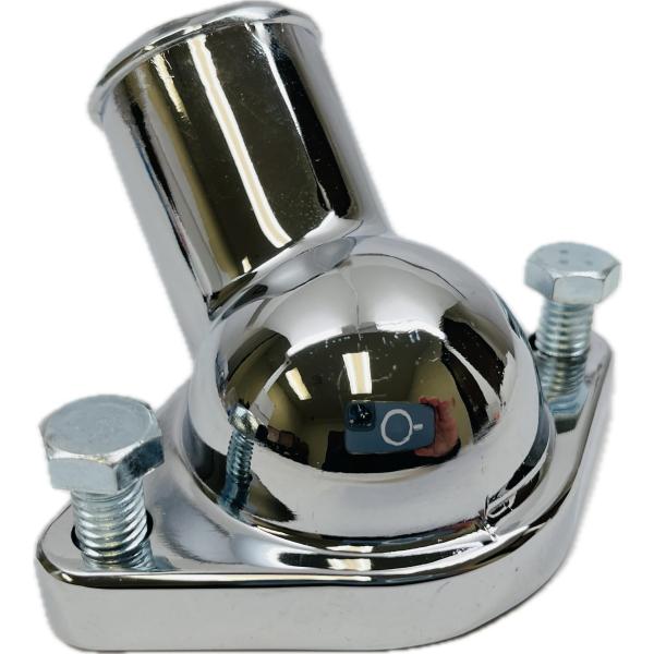 商品名: MotorNets クロムスチール ウォーターネックサーモスタットハウジング Oリング 45°/15° 1955-68 スモールブロック シボレー ビッグブロック シボレー SBC BBC Chevy283 327 350 396...