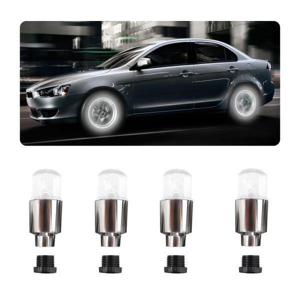 商品名: Suvnie LEDタイヤバルブライト、防水ライトアップエアネオン自転車オートバイタイヤバルブフラッシュライト、自転車トラックゴルフカートホイールアセンブリランプ、外装カーアクセサリー(ホワイト) 4個 Suvnie 4 PCS ...