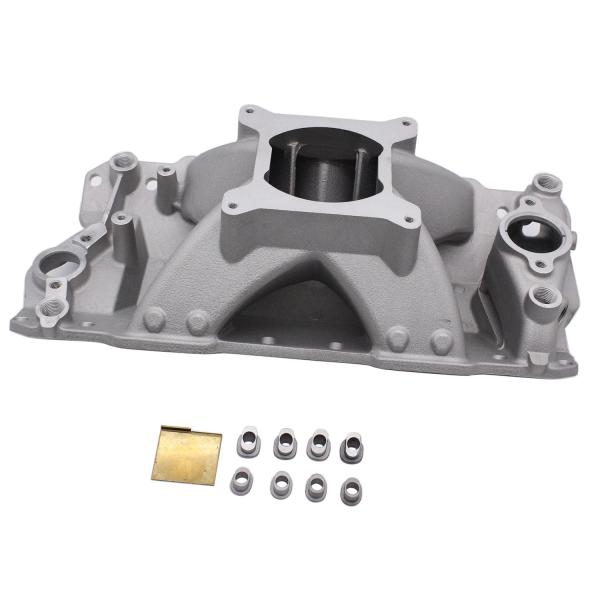 商品名: シングルプレーン アルミニウム ハイライズ インテークマニホールド 1957-1995 スモールブロック シボレー SBC 350 400 3000-7500に対応 Single Plane Aluminum High Rise ...