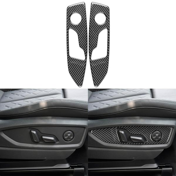 商品名: NVCNX リアルプレミアムカーボンファイバー Audi 80A Q5 SQ5 2018 2019 2020 2021 2022 2023 2024 カーアクセサリー シート調整ボタン パネルカバー インテリアトリム ステッカー ...