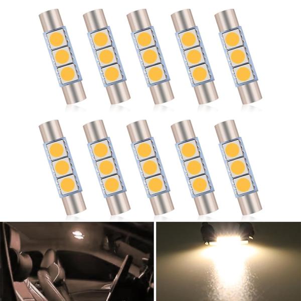 商品名: getfay Pack-10 車 28mm LED 読書灯 6614F/6612F 5050-3SMD チップ 180° 照明 超明るい サンシェード メイクアップライト プラグアンドプレイ 遅延なし ルーフライト交換 車用 汎用...
