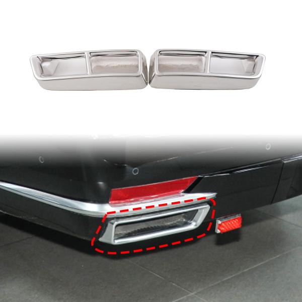 商品名: テールパイプトリム キャデラックエスカレード2021 2022 2023 ステンレススチール車外装エキゾーストパイプマフラーカバーリアバンパーシリンダー排気パイプカバー装飾アクセサリー(ブライトシルバー) Tail Pipe Tr...