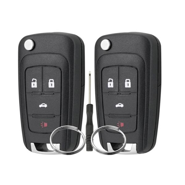 商品名: シボレー折りたたみキー315MHZ用カーキーリモコン 電子46チップ付き OHT01060512 (2個) キーリングとドライバー1個(4ボタン) GLOUVDEYZ Car Key Remote Control for Chev...