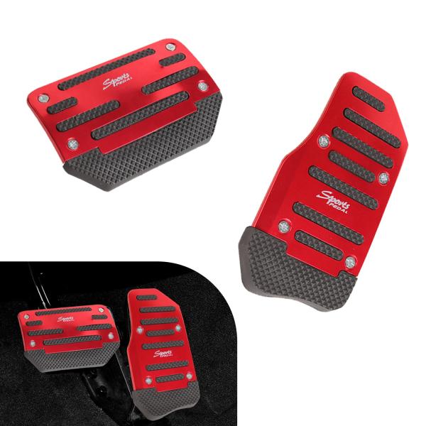 商品名: getfay Pack-2 オートマチックカーアクセラレータブレーキペダルキット、滑り止め耐久性メタル車両アクセラレータ装飾ペダルの交換、パンチデザイン、ユニバーサルラバーペダルアクセサリー(レッド) getfay Pack-2 ...