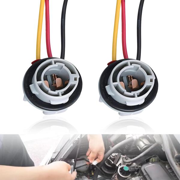 商品名: dawfall Pack-2 Car 1157 ブレーキライトソケットハーネスコネクタ、180度 BAY15D 接続固定プラグアクセサリー、ピグテール延長ハーネスアダプター、ほとんどの車の電球パーツにユニバーサル(グレー) daw...