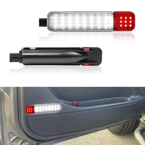 商品名: getfay Pack-2 車のドアパネル カーテシライト、6.25インチ x 1.25インチ x 1.25インチ 高輝度サイドドア反射ライト、衝突防止警告ライト、シボレーキャデラックハマーと互換性あり(白&amp;レッド) ge...