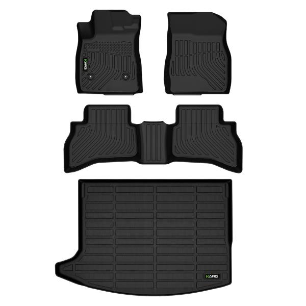 商品名: HAFIDI〓 フロアマット &amp; カーゴライナーセット 2020-2025 ビュイック アンコール GX AWD 全天候保護 TPE 滑り止め 自動車 フルセット フロアライナー カスタムアクセサリー - ブラック HAF...