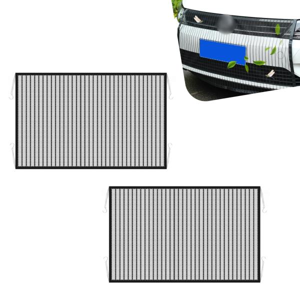 商品名: dawfall 車用グリルエンジンネット2個 ストラップ付き、41.33インチ x 31.49インチ 車両フロントグリルエアインテーク防塵ネット、フックデザイン、ユニバーサル耐久性自動車保護ネットアクセサリー(ブラック) dawf...