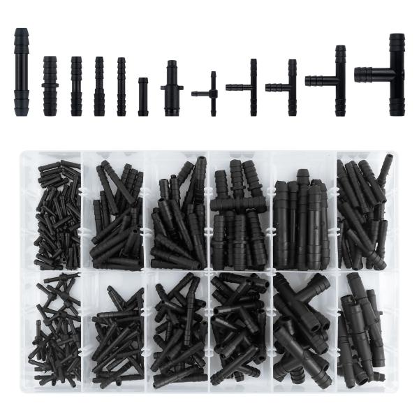 商品名: 自動車用真空ラインコネクタ113個、12種類(ストレートスルー、ティー)高性能真空ホースアダプターキット、Acuumホース自動車修理用ユニバーサル真空継手(226個)。 226PCS Vacuum Line Connectors,...