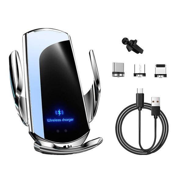 商品名: Ohleats ワイヤレスカーチャージャーマウント、15W自動車用電動ワイヤレス充電器ホルダー、カーエアベントマウントブラケット高速充電、ほとんどのスマートフォン用、ユニバーサルカーアクセサリー(シルバー) Ohleats Wir...