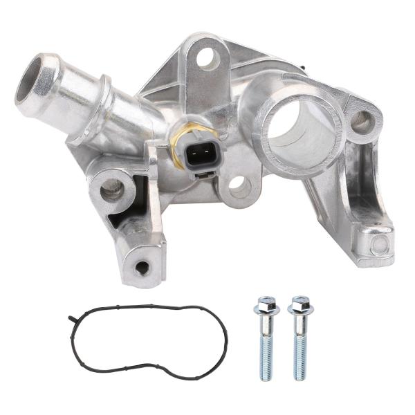 商品名: MITZONEアルミニウムエンジンクーラントサーモスタットハウジングアセンブリ 温度センサー付き2011 2012 2013 2014 2015 2016 2017 2018 2019 フォード フィエスタ L4 1.6L アルミ...