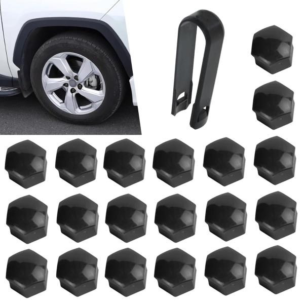 商品名: dawfall 21個 カーホイールナットキャップ、0.75インチカーホイールハブ保護キャップ、防錆タイヤナットキャップ、ほとんどの車に適しています (ブラック) dawfall 21 PCS Car Wheel Nut Cap,...