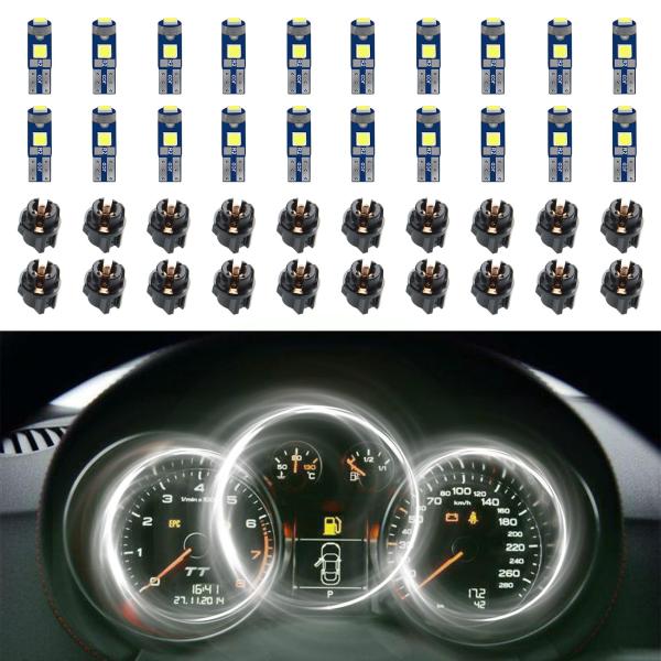 商品名:  RGOAANC 20PCS T5 LED Lights for Car Dashboard, Dashboard Bulbs, T5 37 74 LED Bulb with Twist Lock Socket, Car Acce...
