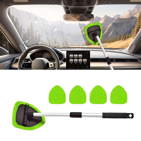 商品名: RGOAANC ロングハンドル付き洗車ブラシ、フロントガラスクリーニングツール、洗車モップキットミットスポンジカークリーニング用品キット、マイクロファイバータオルグローブユニバーサル車、RV、SUV、トラックオフィス用(グリーン)...