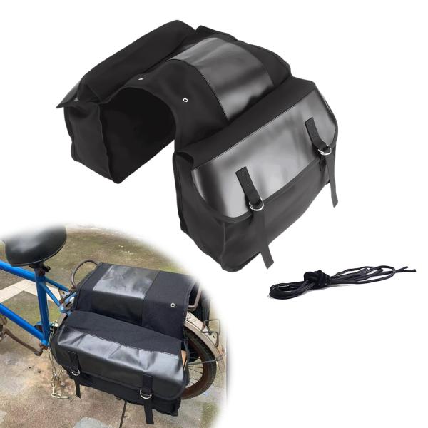 商品名: Ohleatsオートバイサドルバッグ、大容量ライディングトラベルバイクサイドパニアバッグ収納ツール、丈夫で折りたたみ可能なキャンバスモーター2サイドサドルバッグ、オートバイアクセサリー(ブラック) Ohleats Large Ca...