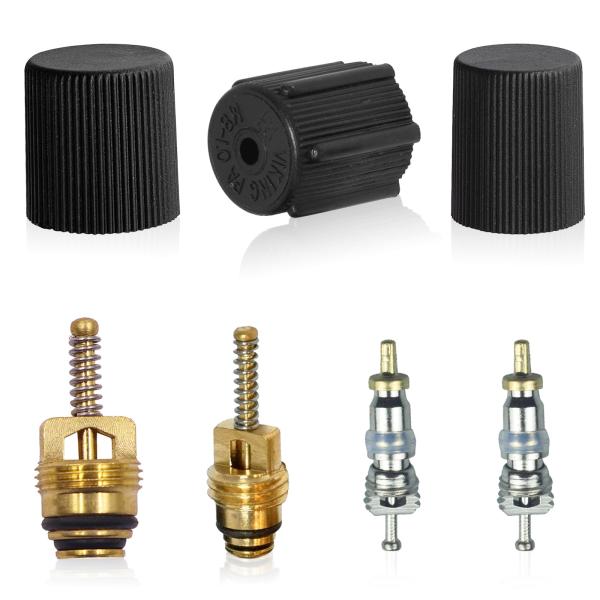 商品名: icykale 自動車用空調システム修理キット バルブコアシーリングキャップ 漏れ防止 アクセサリー交換 エアコンパイプラインバルブコアシート 車用 ユニバーサル(ブラック) icykale 7 PCS Automobile Ai...