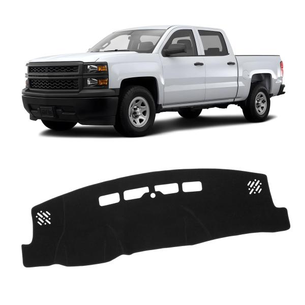 商品名: KUST 車用ダッシュボードカバーマット 2014-2018 シボレー シルバラード/GMC シエラ 1500、2015-2019 シルバラード/GMC シエラ 2500HD 3500HD ノンスリップ カスタムフィット ダッシュ...