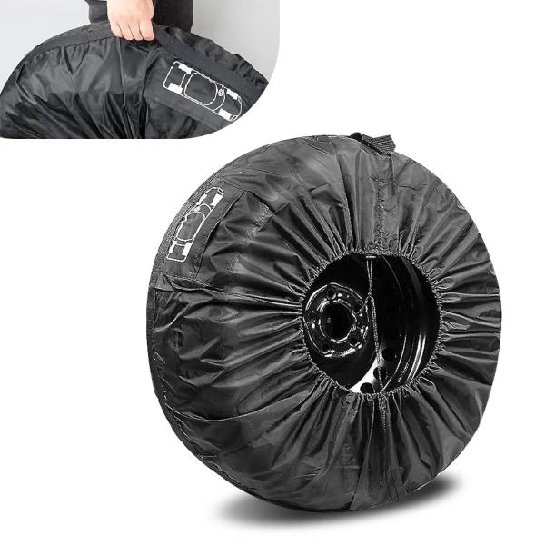商品名: waswale 車用タイヤプロテクター 26インチ 190T オックスフォード クロス サン 防塵 13インチ~18インチ スペアタイヤ収納バッグ ハンドル付き 四季 ユニバーサル ポータブル 傷防止 アクセサリー 車用 (ブラッ...