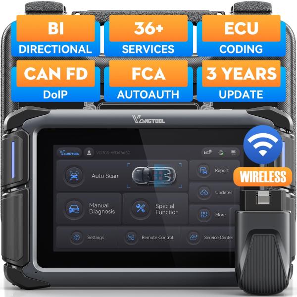 商品名:  Bidirectional Scan Tool VDIAGTOOL VD70S, 2025 Wireless OBD2 Scanner Diagnostic Tool with 36+ Resets, All System Sc...