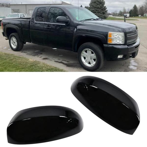 商品名: Hznpez 光沢ブラックミラーカバー Chev-rolet Silverado、Tahoe、GMC Sierra、Yukon、Cadillac Escalade 2007-2014、アクセサリー Hznpez Glossy Bl...