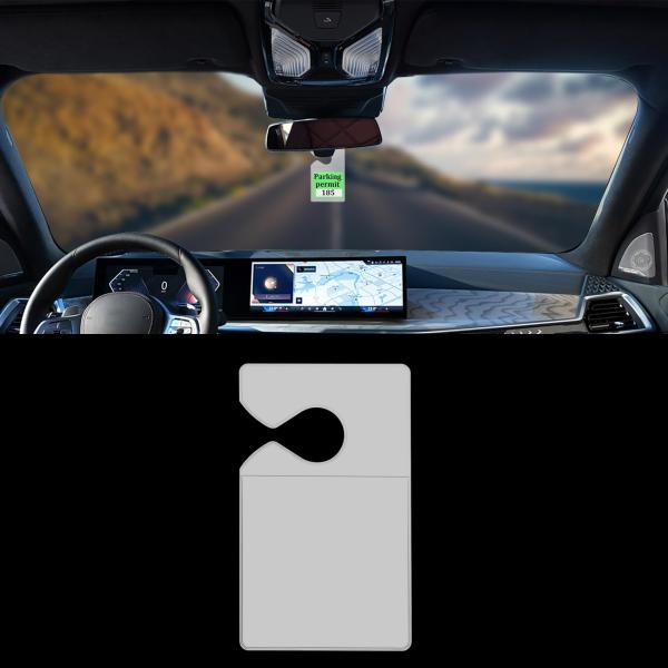 商品名: Tecledsn クリア駐車許可ホルダー、車のリアビューミラーハンガー、垂直駐車場パス駐車カードホルダー、77x127mm 駐車許可証ハングタグホルダー カーパスステッカー許可証(1個) Tecledsn Clear Parkin...