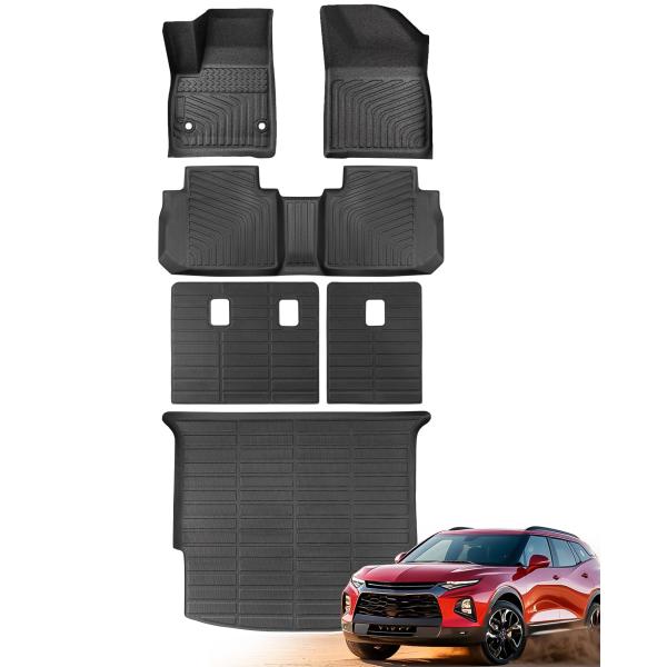 商品名: BAMACAR 全天候型フロアマット バックレスト カーゴライナー シボレー ブレザー カーアクセサリー 2019-2025 (ガス) 防水ゴムバックシートカバーカーペット シボレーベース/L/LS/LT 2024 2023 20...