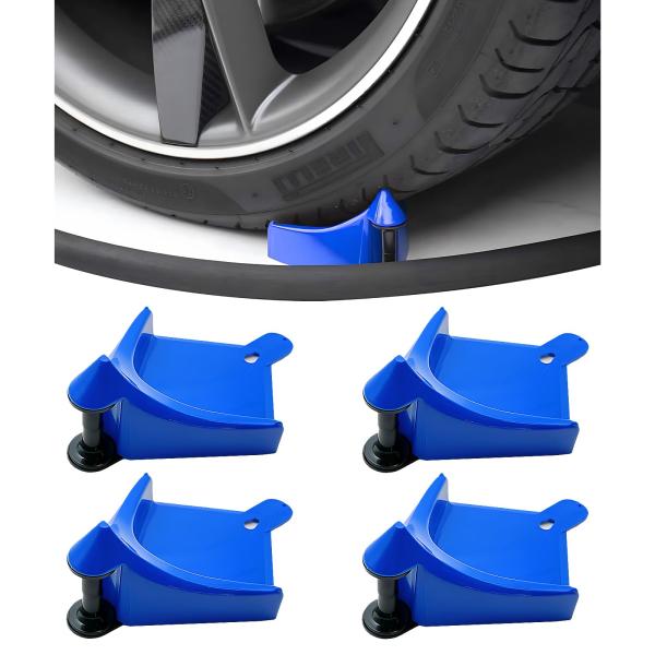 商品名: KVAEY カーホースガイド4点、耐久性のあるプラスチックタイヤホースガイド、タイヤの下の引っ掛かりや引っ掛かりを防止、洗車用滑り止めホースガイド、SUV、ピックアップトラック、RV、ATV(ブルー) KVAEY 4 PCS Ca...