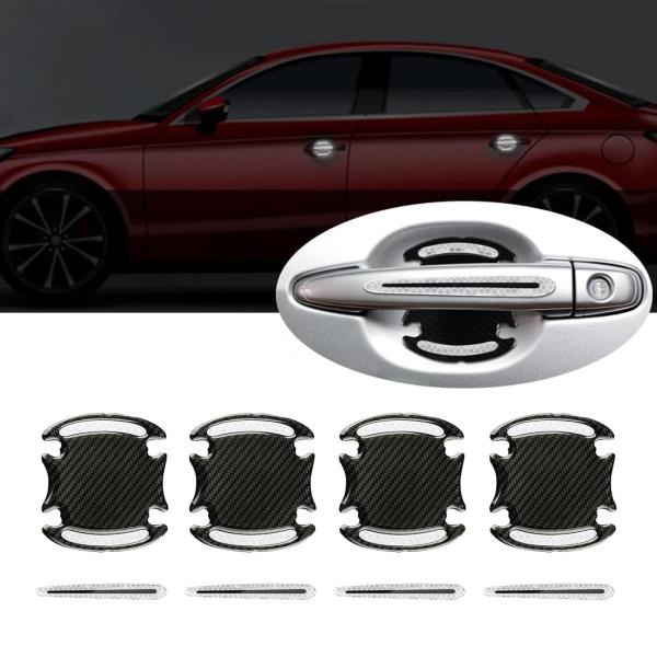 商品名: ijuicy 車のドアハンドルプロテクター 8個 カーボンファイバー製 車のドアトレースレスステッカー ドアハンドル 傷防止 カバーガードパッド 自己粘着 改造 反射アクセサリー ほとんどの車に対応 (ホワイト) ijuicy 8...