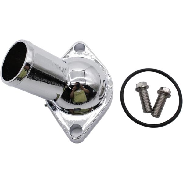 商品名: 1セット SHLPDFM クロムスチール シェビー ウォーターネック 45° 光沢アルミニウムウォーターネックサーモスタットハウジング シボレーV8 5.7L 350 454 スモールビッグブロック用 1 SET SHLPDFM ...