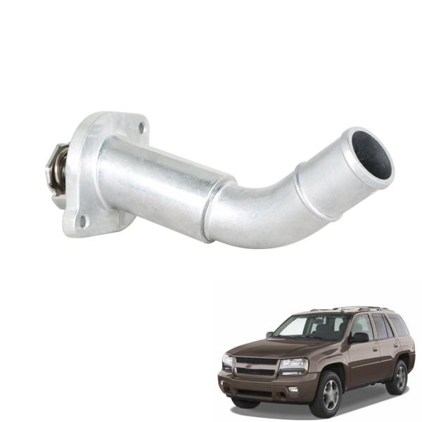 商品名: Thomletha サーモスタットハウジング Trailblazer Envoy 9-7x Rainier Ascender Bravada 4.2L 2002-2009 用 交換用 Thomletha Thermostat Ho...