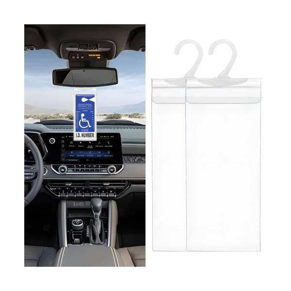 商品名: LKAHG 2個 カーハンディキャッププラカードホルダー、ポータブルltra透明車両障害者許可証保護カバー、大ハンガー付きハンディキャップ駐車サインホルダー、ユニバーサル自動車アクセサリー LKAHG 2PCS Car Handi...
