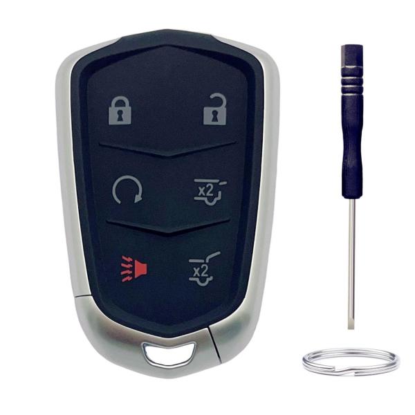 商品名: キャデラックエスカレードESV 2015 2016 2017 2018 2019 2020 6ボタン車用キーレスエントリーリモートコントロールキーフォブケースカバー (6ボタン) Key Fob Shell Replacement...