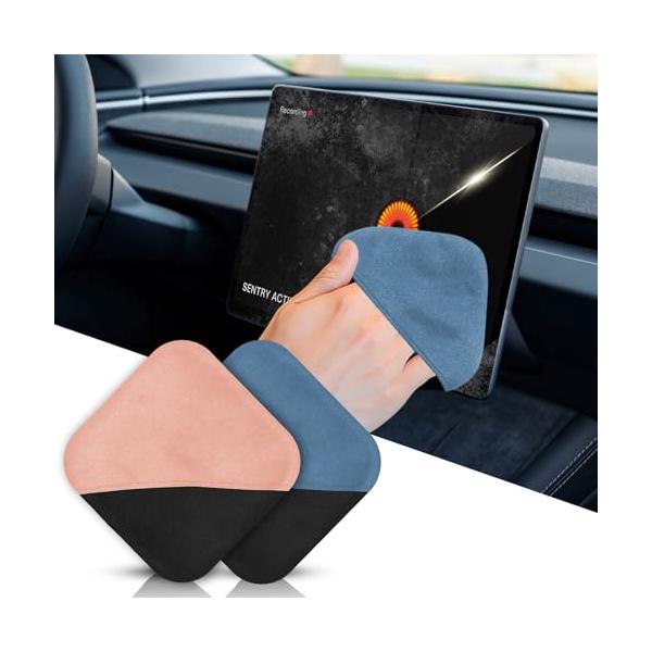 商品名: BubabyZZ 車用スクリーンクリーナー2点、自動タッチスクリーンクリーニングワイプ、マイクロファイバースクリーンクリーンクロス 車内アクセサリー ユニバーサル車両ダッシュボードディスプレイ用(ピンク&amp;ブルー) Buba...