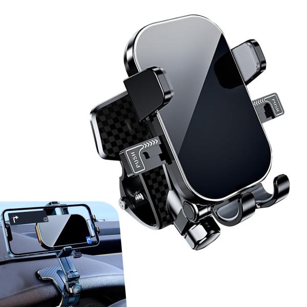 商品名: Shakas Centerダッシュボード携帯電話ホルダー、車載電話ホルダーマウント、片手ピックアップと配置デザインナビゲーションブラケット、4~7.2インチの携帯電話ドッキングアクセサリー、すべての車両にユニバーサル(ブラック) ...