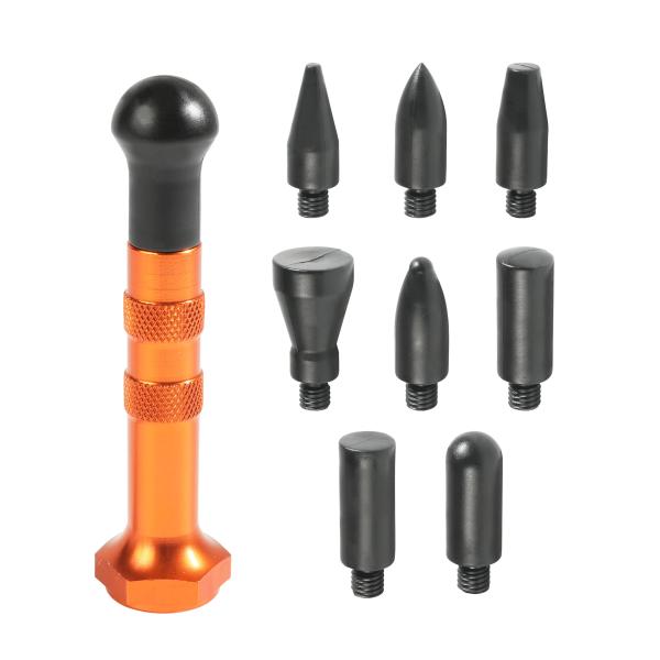 商品名: SCUARI 自動車ボディデント除去ツール、雹へこみ除去キット、カーアクセサリー、ペイントレスデント修理ツール、自動車用メタルタップダウンペン、9つのヘッドチップ付き、ほとんどの車のへこみ修理に適しています SCUARI Auto...