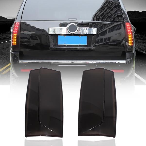 商品名: カーリアテールライトカバーテールランプシェルシェード キャデラックエスカレード2007-2014 スモークテールライトシェルトリムカバーテールライトランプカバーガードトリムフレーム保護装飾アクセサリー Car Rear Tail ...