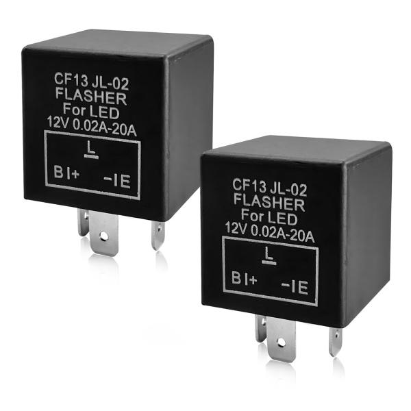 商品名: KVAEY CF13 LED電子フラッシャーリレー、CF13 EP34 3ピン 速度調節可能なウィンカーリレー、LED電球フラッシャーリレー、危険警告ハイパーブリンクフラッシュ、カーアクセサリー(固定、2個) KVAEY CF13...