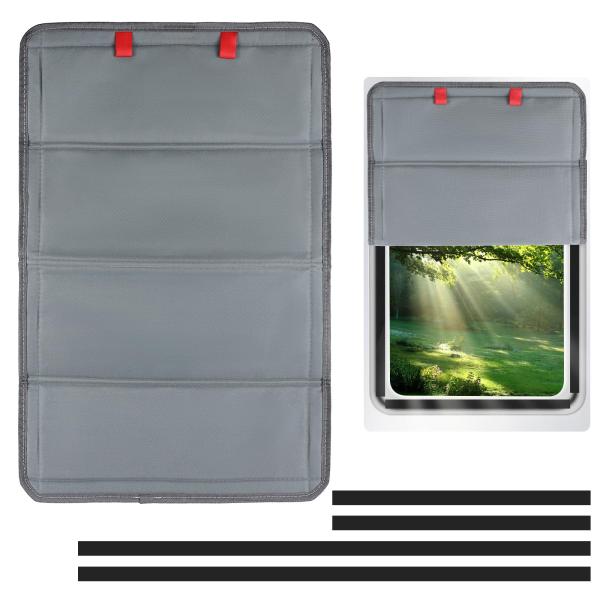 商品名: Hbxdeco RVドアウィンドウシェード 25インチ×16インチ 磁気折りたたみ式RV遮光ウィンドウカバー 断熱&amp;UV保護用 防水オックスフォード生地サンシェード 必需品 キャンピングカーRVアクセサリー (グレー) H...