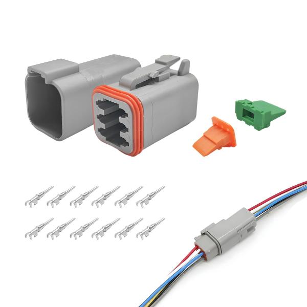 商品名: ZNDAW DT 6ピンコネクタキット、16AWG自動車用防水電気プラグ6ウェイオスメスソケット、DT04-6P DT06-6Sコネクタ 圧着ワイヤ端子付き 車 トラック オートバイ用 ZNDAW DT 6 Pin Connect...